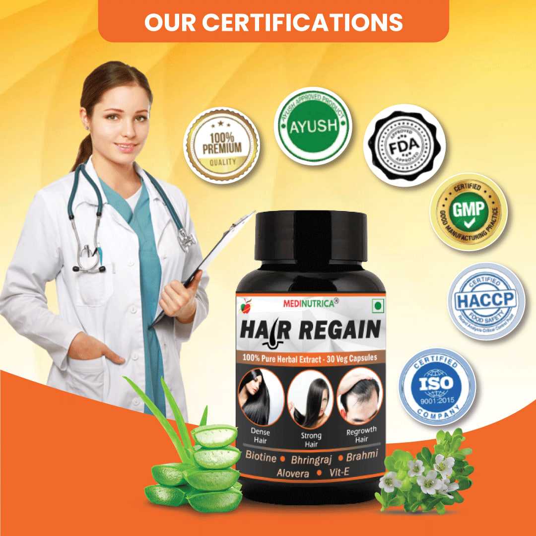 Hair Care Regain Hair Care Capsules Certification - Medinutrica